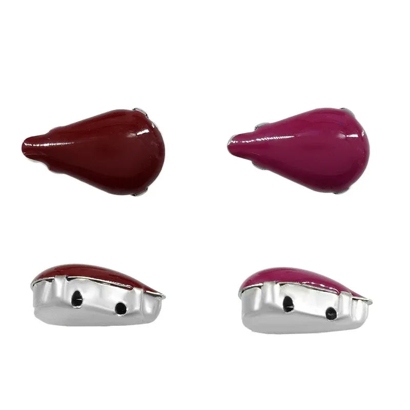 Slider 2-hål - Droppe Fuchsia 8x13mm – Hilmas Pyssel